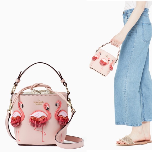 kate spade | Bags | Kate Spade Flamingo Pippa Leather Bucket Bag | Poshmark